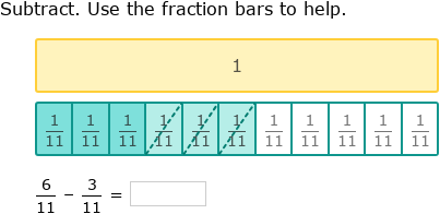 IXL - Subtract fractions with the same denominator using bar models ...