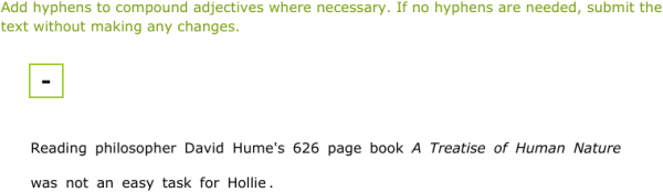 IXL - Use hyphens in compound adjectives (6th year English practice)