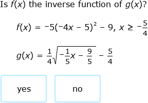 IXL - Identify inverse functions (6th year maths practice)