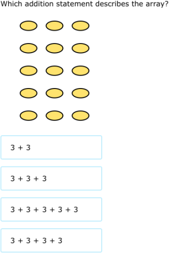 IXL - Identify repeated addition for arrays - sums to 25 (2nd class ...