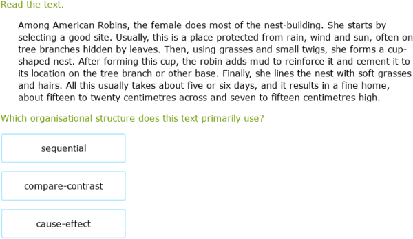 IXL - Identify text structures (2nd year English practice)