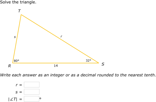 IXL - Solve a triangle (6th year maths practice)