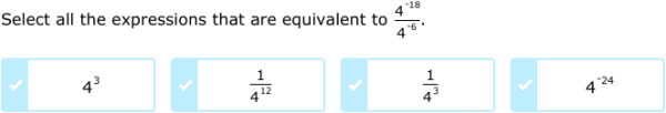 IXL - Identify equivalent expressions involving exponents (3rd year maths practice)